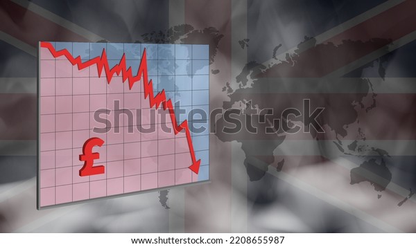 3d Graph Pound Sign Red Down Stock Vector (Royalty Free) 2208655987 ...