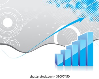 3d Graph Showing Rise Profits Earnings Stock Vector (Royalty Free ...