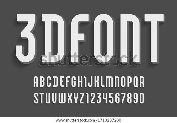 3d Gray Font Trendy Alphabet Modern Stock Vector (Royalty Free ...