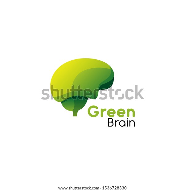 3d Green Brain Logo Icon Vector Stock Vector (Royalty Free) 1536728330 ...