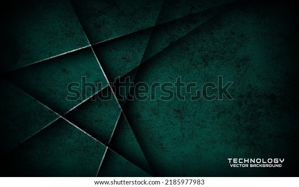 3d Green Techno Abstract Background Overlap Stock Vector (Royalty Free ...