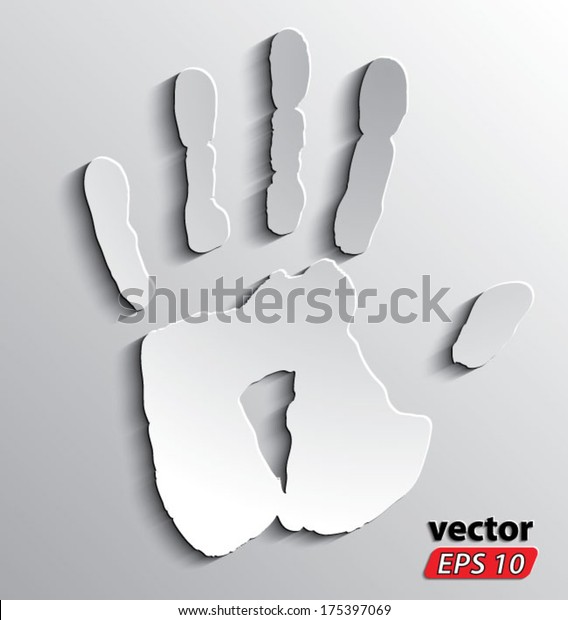 3d Hand Print Vector Illustration Eps Stock Vector (Royalty Free ...