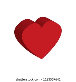 3d Heart Perspective On White Background Stock Vector (Royalty Free ...