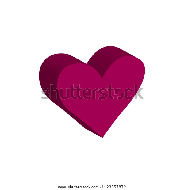 3d Heart Perspective On White Background Stock Vector (Royalty Free ...