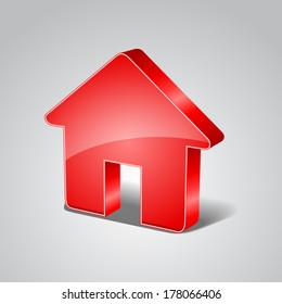 3d Home Glossy Vector Icon Stock Vector (Royalty Free) 178066406 ...