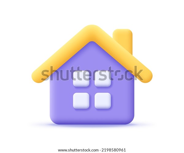 3d Home Icon Render House Real Stock Vector (Royalty Free) 2198580961 ...