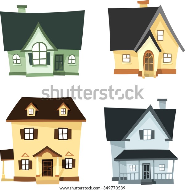 3d Homes Cartoon Setdifferent Variations House Stock Vector (Royalty ...