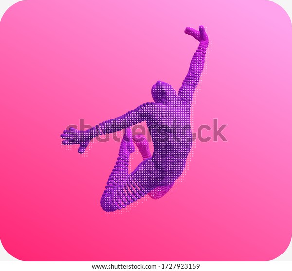 3d Human Body Model Gymnast Jumping Stock Vector (Royalty Free ...