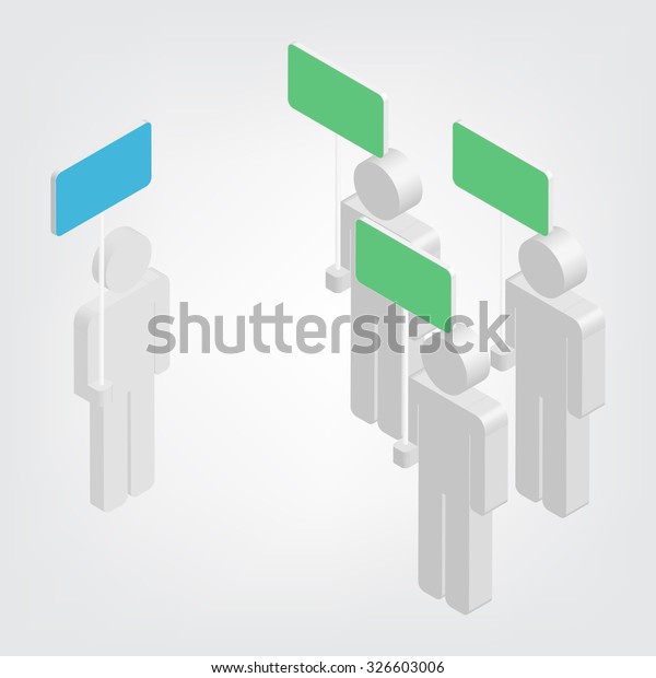 3d Human Holding Blue Sign Three Stock Vector (Royalty Free) 326603006 ...