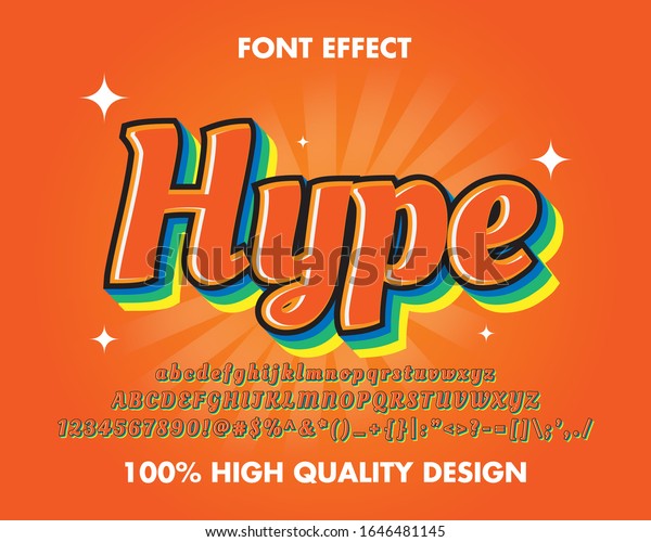 3d Hype Colorful Text Effect Extrude Stock Vector (Royalty Free ...