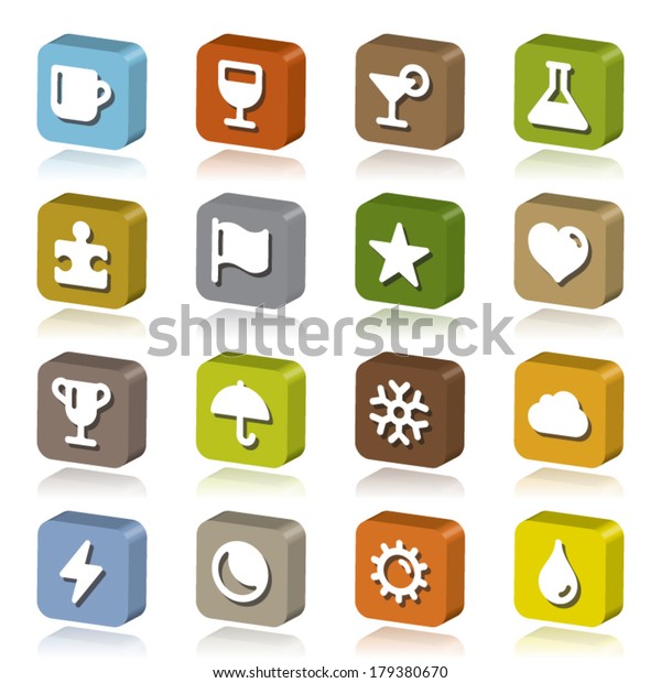 3d Icon Collection Stock Vector (Royalty Free) 179380670 | Shutterstock