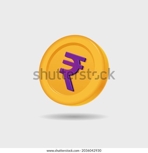 3d Icon Indian Rupee Coin Stock Vector (Royalty Free) 2036042930 ...