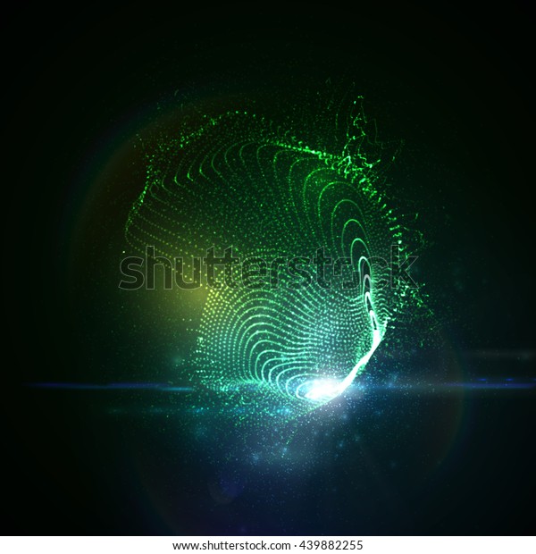 3d Illuminated Abstract Digital Neon Splash Stock Vector (Royalty Free ...