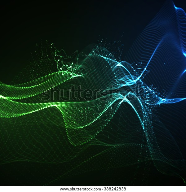 3d Illuminated Abstract Digital Wave Glowing Stock Vector (Royalty Free ...