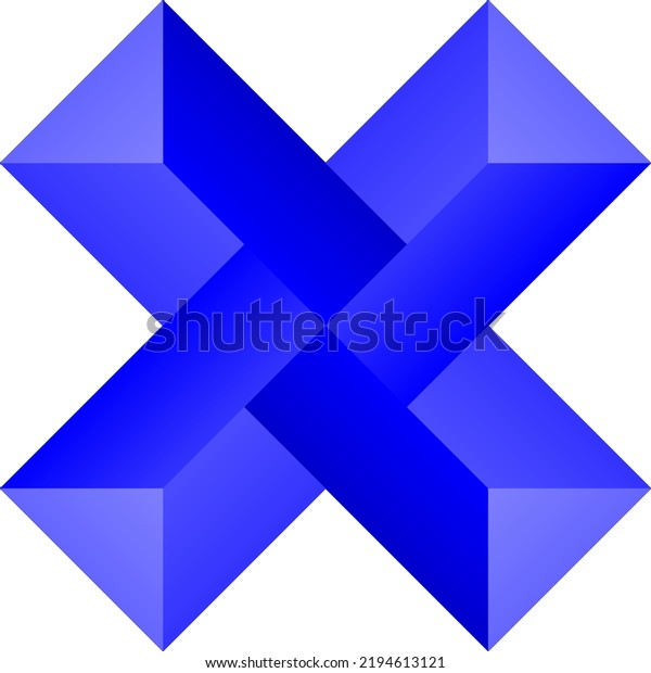 3d Illusion Cross Prism Blue Gradient Stock Vector (Royalty Free ...