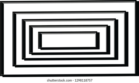 3d Illustration Concentric Rectangle Symbol Picture Stock Vector ...