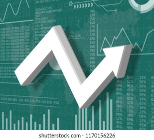 3d Illustration Inflation Deflation Graph Stock Vector (Royalty Free ...