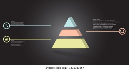3d Illustration Infographic Template Embossed Triangle Stock Vector ...