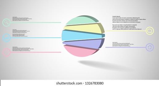3d Illustration Infographic Template Embossed Circle Stock Vector ...