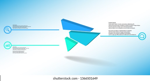 3d Illustration Infographic Template Embossed Triangle Stock Vector ...