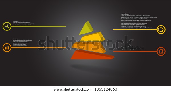 3D illustration infographic template. The embossed triangle is randomly ...