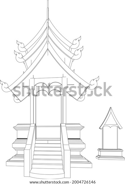 3d Illustration Religious Pavilion Stock Vector (Royalty Free ...