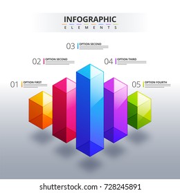 3d Column Chart Infographic Design Template Stock Vector (Royalty Free ...