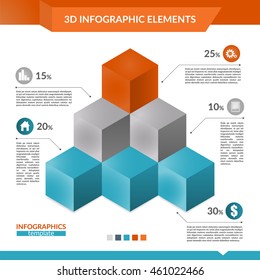 3d Infographics Pyramid Cubes Chart Your Stock Vector (Royalty Free ...
