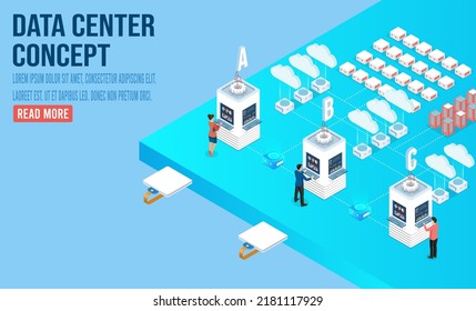3d Isometric Data Center Concept Digital Stock Vector (Royalty Free ...