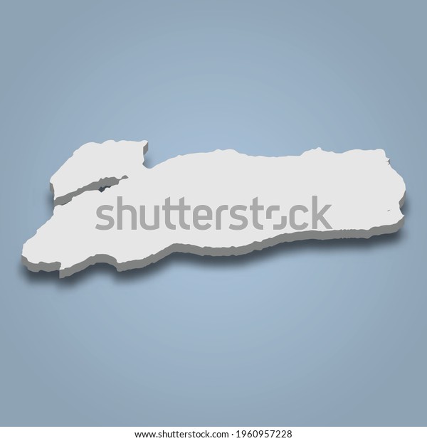 3d Isometric Map Alor Island Indonesia Stock Vector (Royalty Free ...