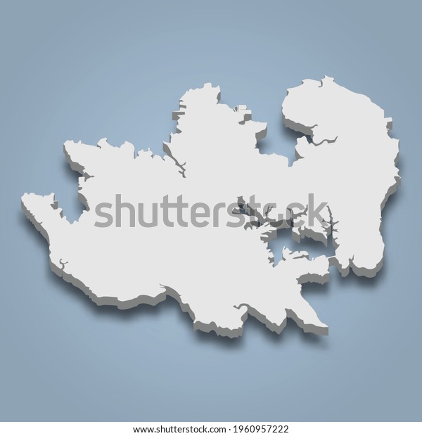 3d Isometric Map Batam Island Indonesia Stock Vector (Royalty Free ...