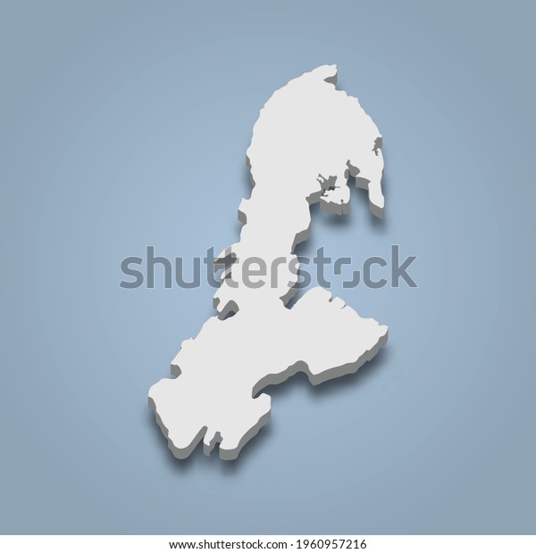 3d Isometric Map Buton Island Indonesia Stock Vector (Royalty Free ...