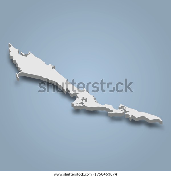 3d Isometric Map Exuma Island Bahamas Stock Vector (Royalty Free ...