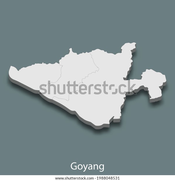 3d Isometric Map Goyang City Korea Stock Vector (Royalty Free ...