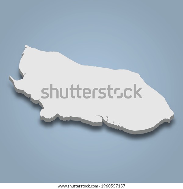 3d Isometric Map Isle Sheppey Island Stock Vector (Royalty Free ...