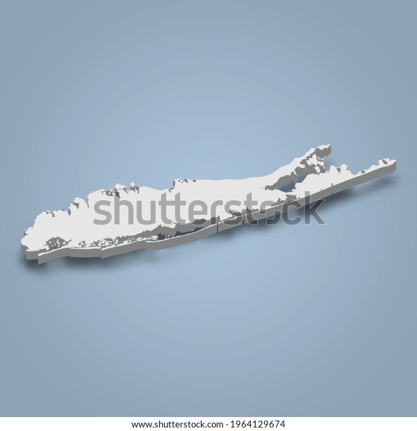 3d Isometric Map Long Island Island Stock Vector (Royalty Free ...