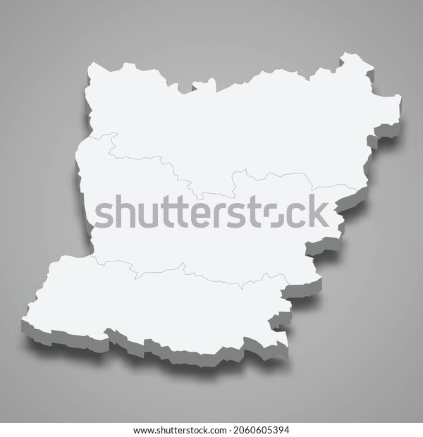 3d Isometric Map Mayenne Department France Stock Vector (Royalty Free ...