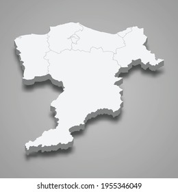 3d Isometric Map Moray Region Scotland Stock Vector (Royalty Free ...