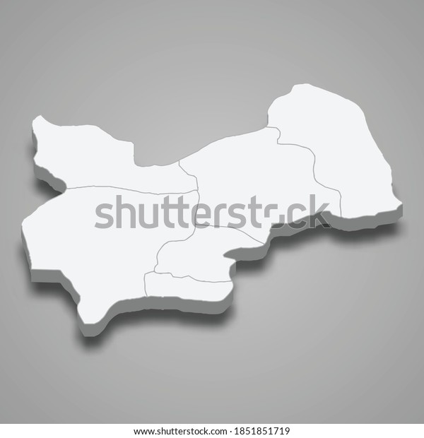 3d Isometric Map Mus Province Turkey Stock Vector (Royalty Free ...