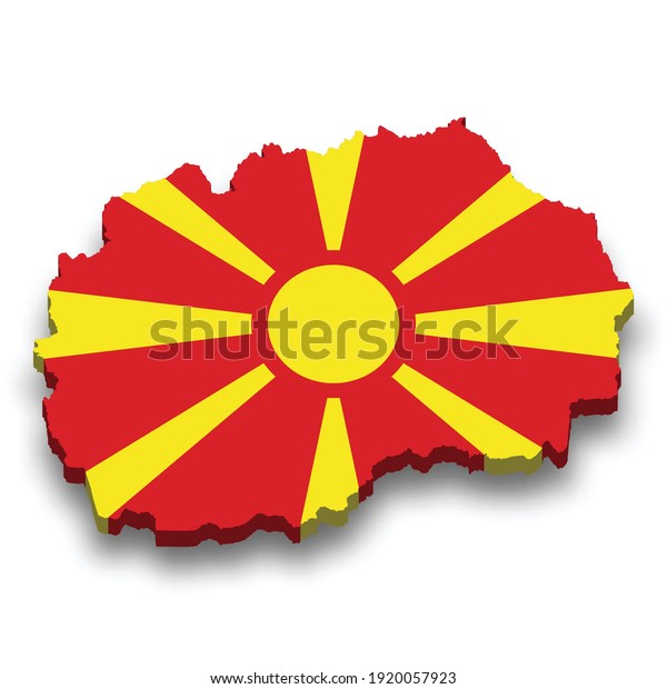 3d Isometric Map North Macedonia National Stock Vector (Royalty Free ...