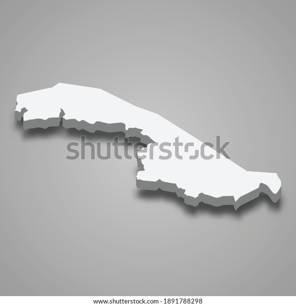 3d Isometric Map Northern Borders Region Stock Vector (Royalty Free ...