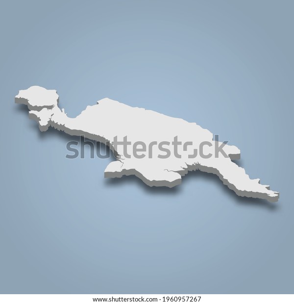 3d Isometric Map Papua Island Indonesia Stock Vector (Royalty Free ...