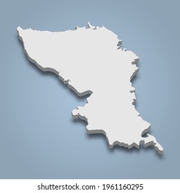 3d Isometric Map Samar Island Philippines Stock Vector (Royalty Free ...