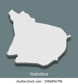 3d Isometric Map Vadodara City India Stock Vector (Royalty Free ...