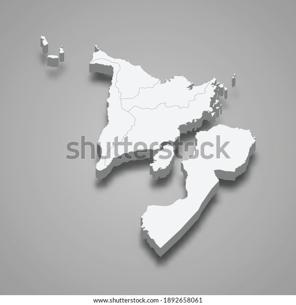 3d Isometric Map Western Visayas Region Stock Vector (Royalty Free ...