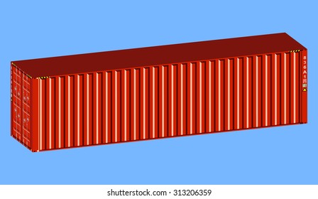 3d Isometric Metal Red Container Stock Vector (Royalty Free) 313206359 ...
