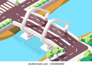 Bridge isometric view Royalty Free Stock Vector Clip Art