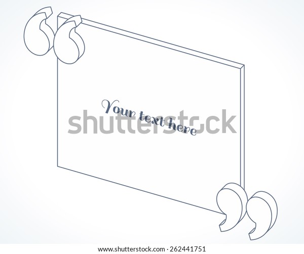 3d Isometric Modern Linear Quotation Marks Stock Vector (Royalty Free ...