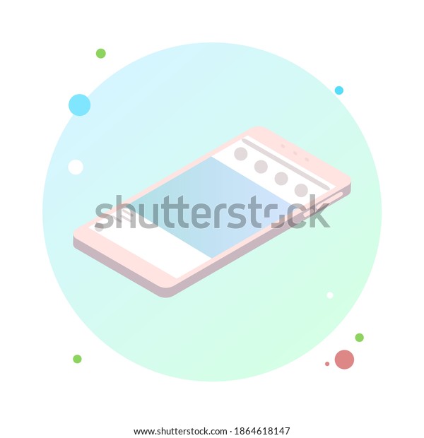 3d Isometric Smartphone Circle Icon Realistic Stock Vector (Royalty ...