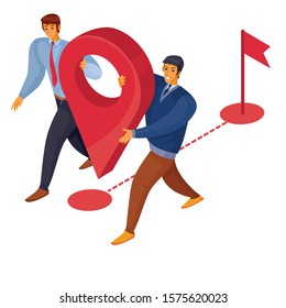 3d Isometry Two People Carry Together Stock Vector (Royalty Free ...